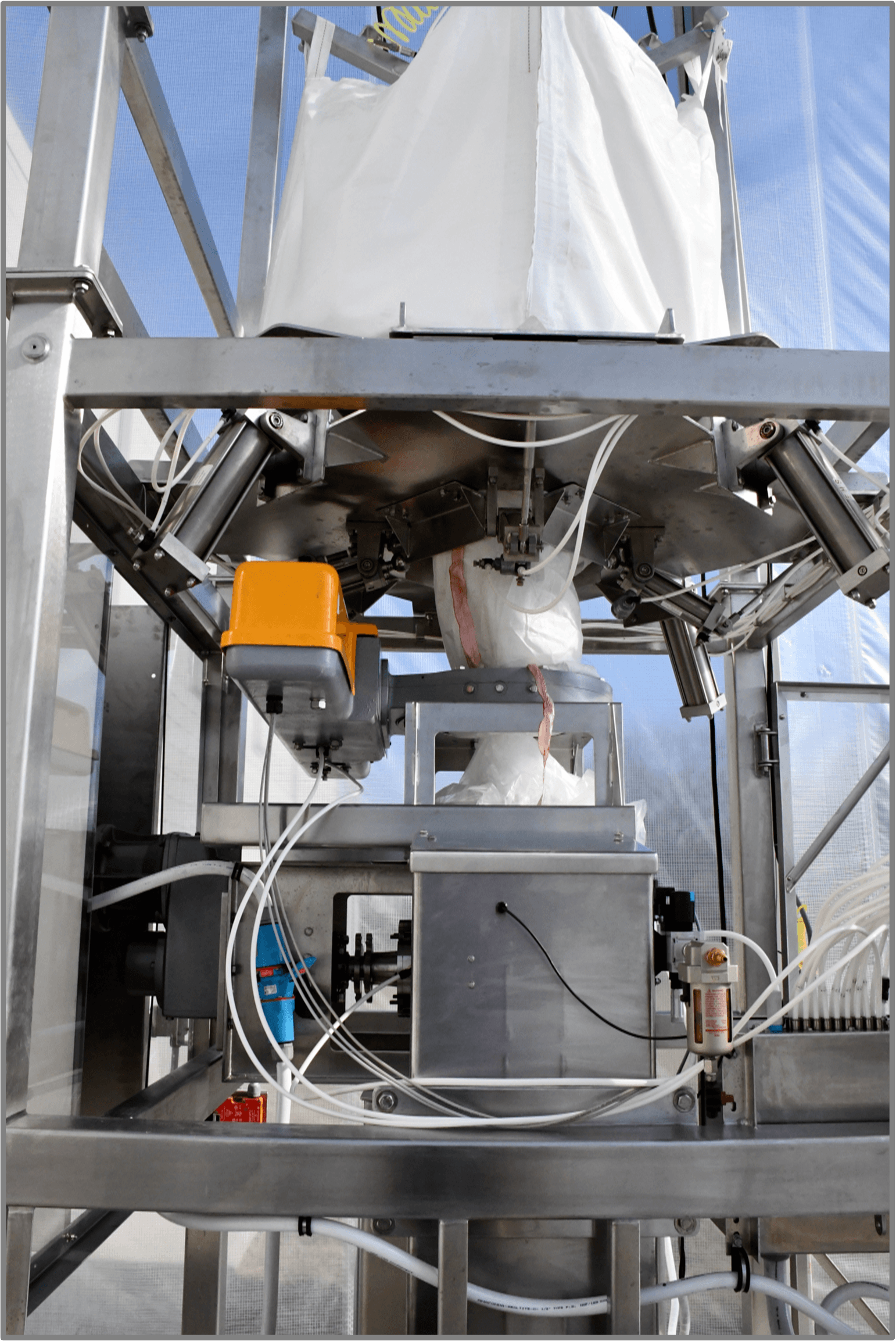 Bulk Bag Unloading Station:Vibrating Hopper and Spout Clamp with Powder ...