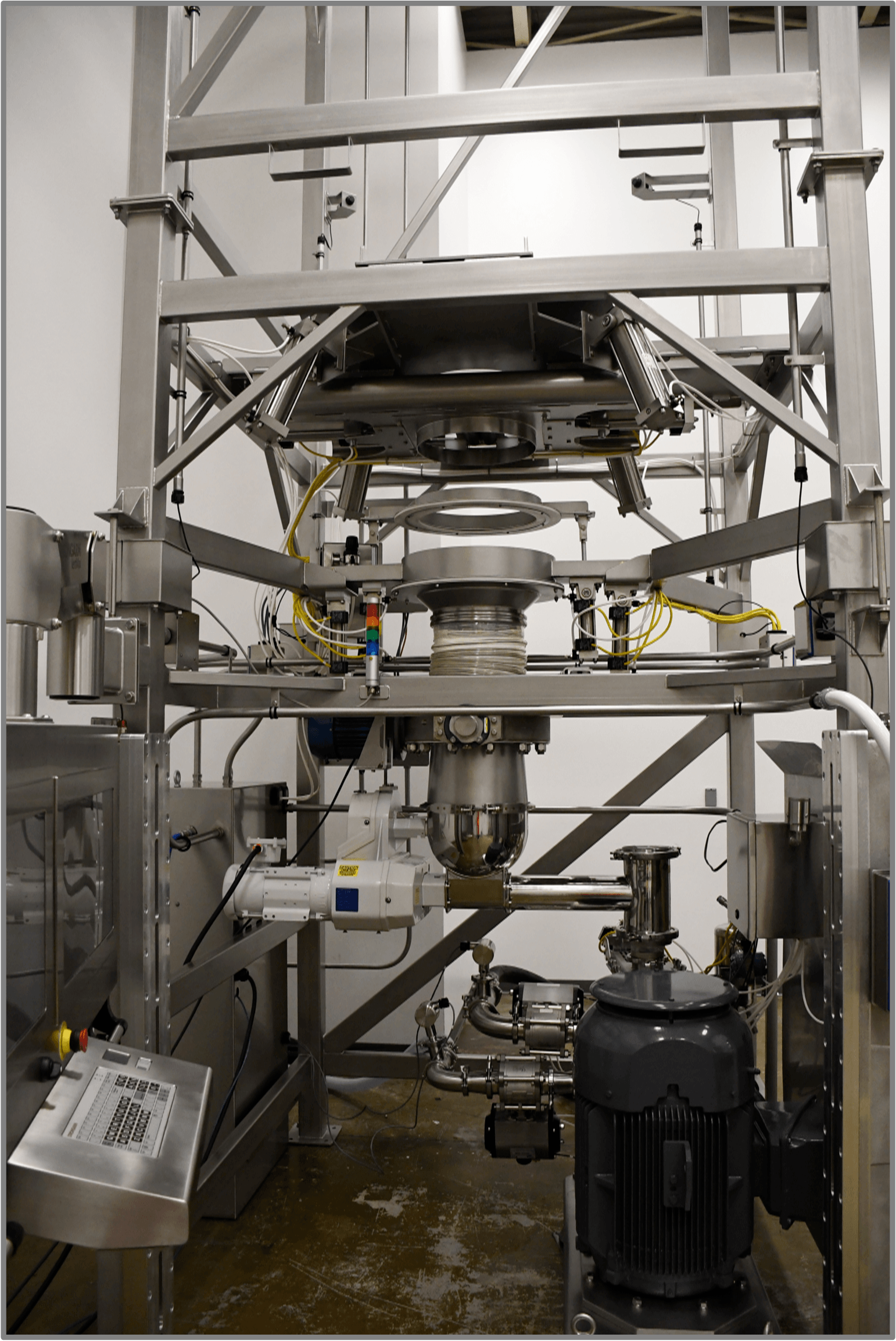 Bulk Bag Unloading Station:Vibrating Hopper and Spout Clamp with Powder ...